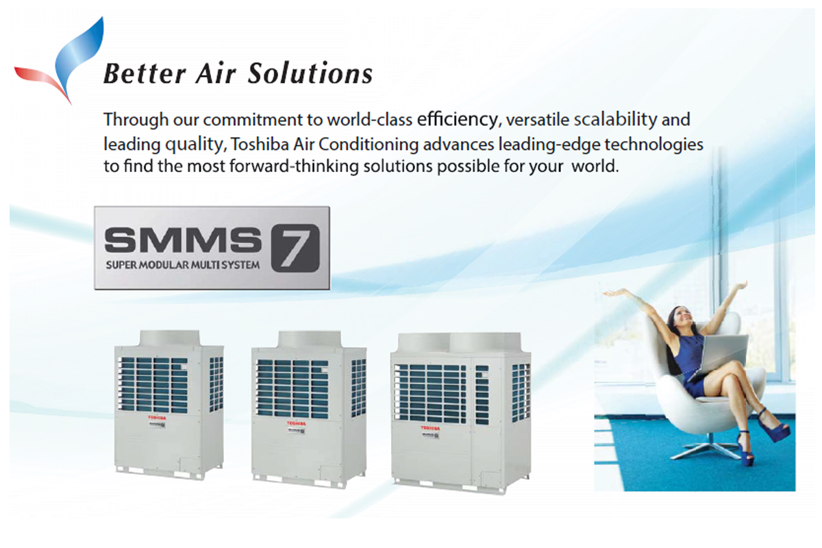 เครื่องปรับอากาศ โตชิบา ระบบปรับอากาศแบบรวมศูนย์ VRF SMMS 7 – Cool Air Engineering Co.,Ltd.